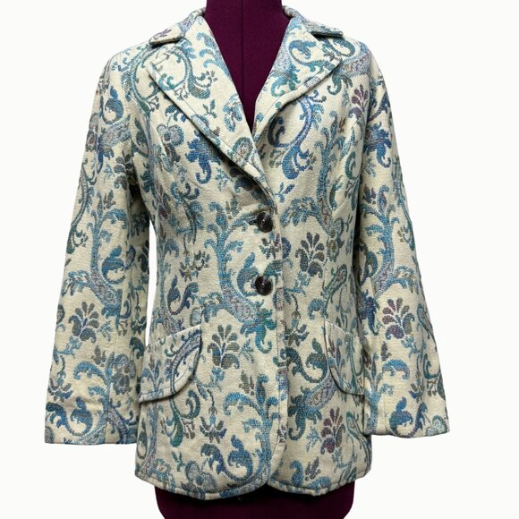 Country Set | Jackets & Coats | Vintage Country Set Blue Floral Paisley ...